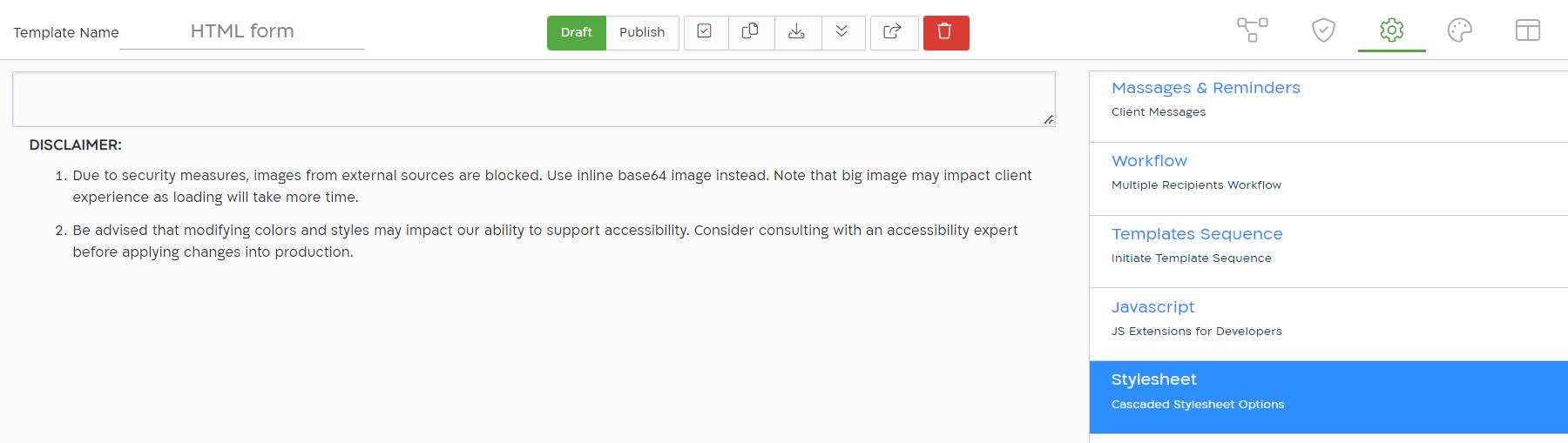 Stylesheet – Support